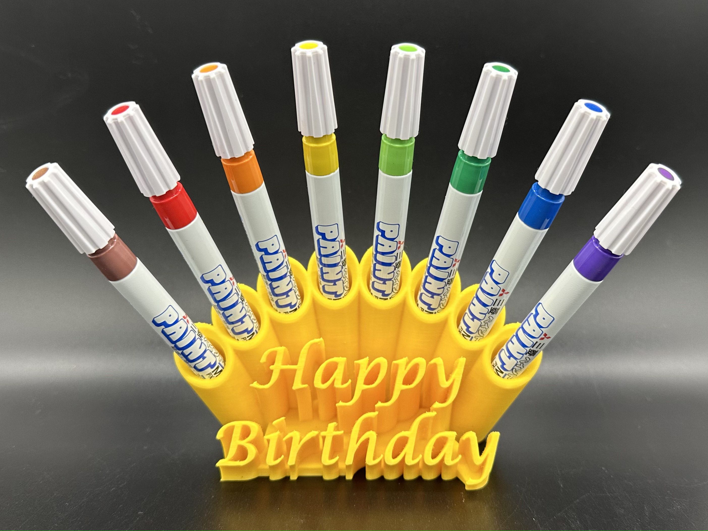 Happy Birthday_Pen Holder by Zicchan | Download free STL model ...