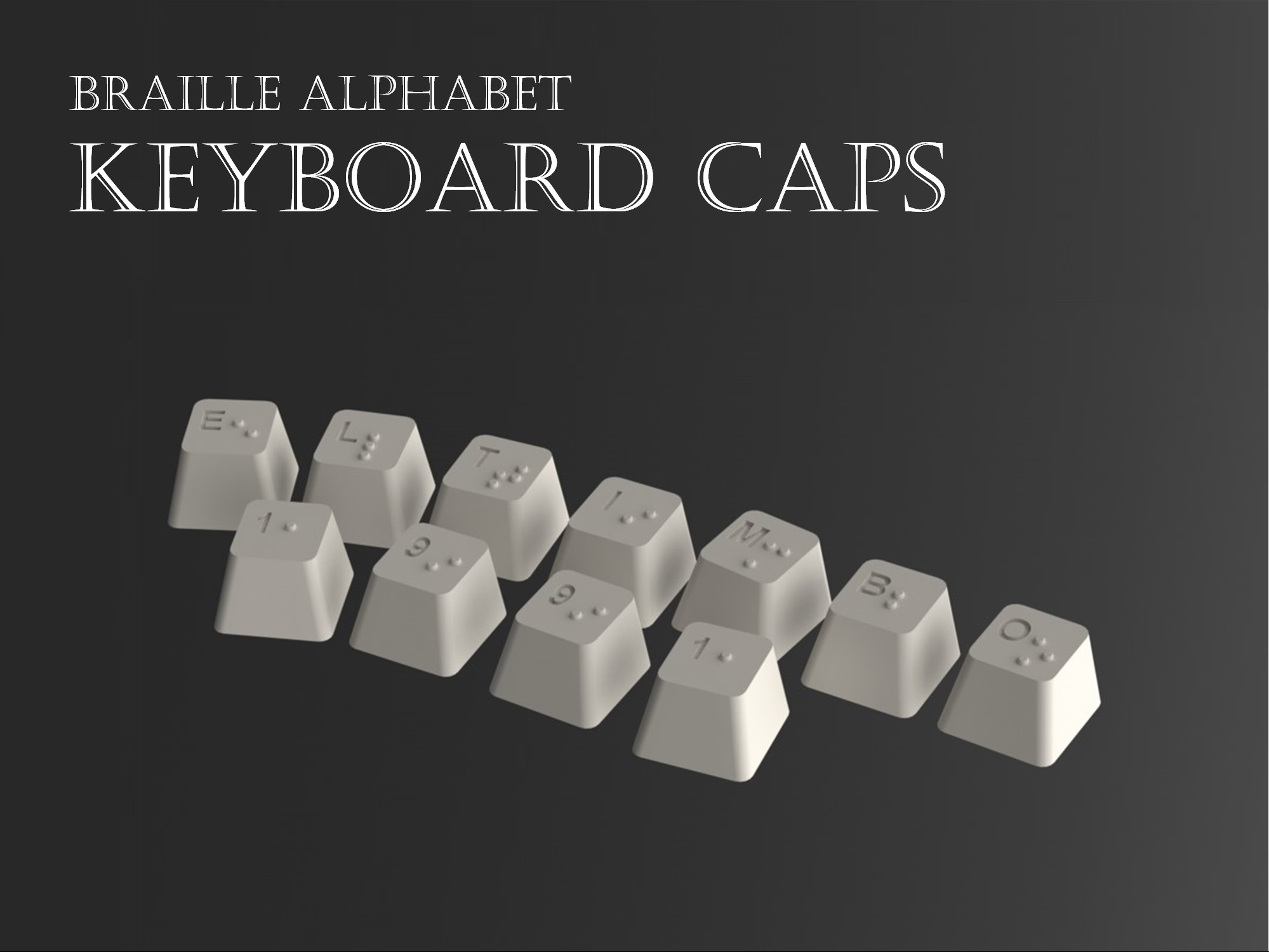 BRAILLE ALPHABET - Keyboard Caps por eltimbo1991 | Descargar modelo STL ...
