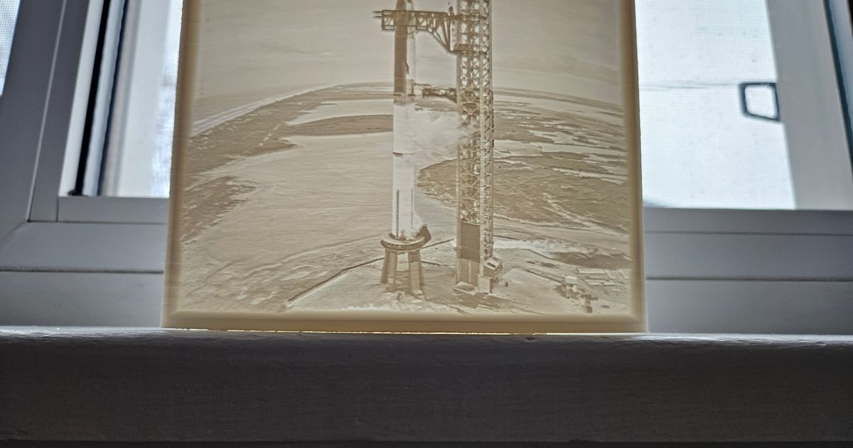 SpaceX Ship24 Booster7 Full Stack wet dress rehearsal Lithophane by ... SpaceX Ship24 Booster7 Full Stack wet dress rehearsal Lithophane by ...
