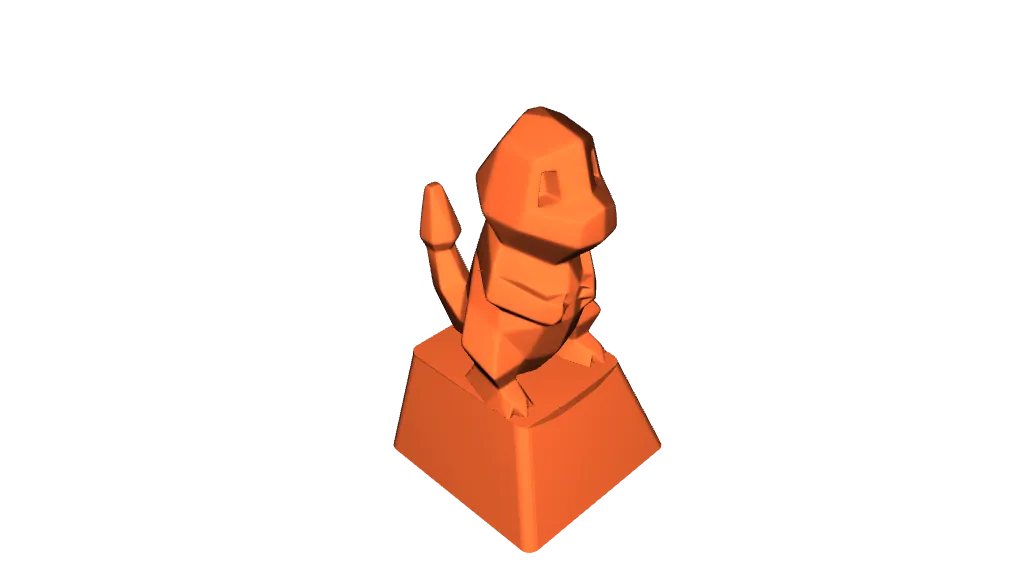 Keycap Low Poly Charmander by braga3dprint | Download free STL model ...
