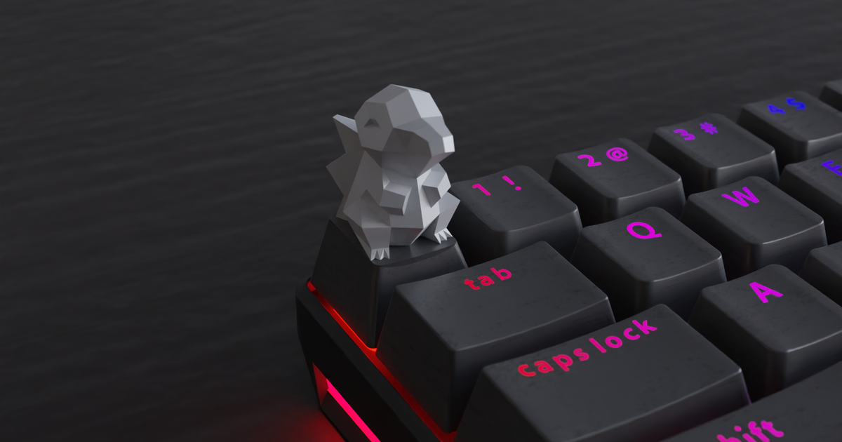 Keycap Low Poly Cyndaquil by braga3dprint | Download free STL model ...