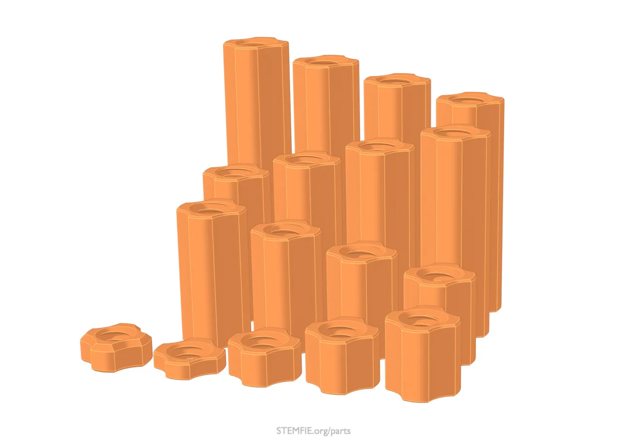 STEMFIE - Parts - Fasteners - Nuts - Threaded - Open by Stemfie3D ...
