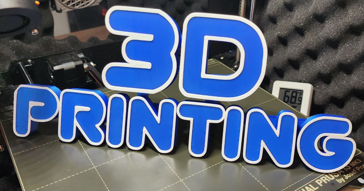 3D Printing Sign 2-color w/stand by Triple G Workshop | Download free ...