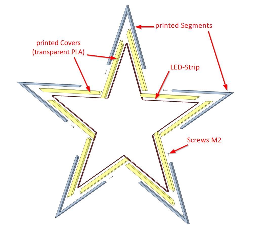 Christmas LED Star by MegaCadler | Download free STL model | Printables.com