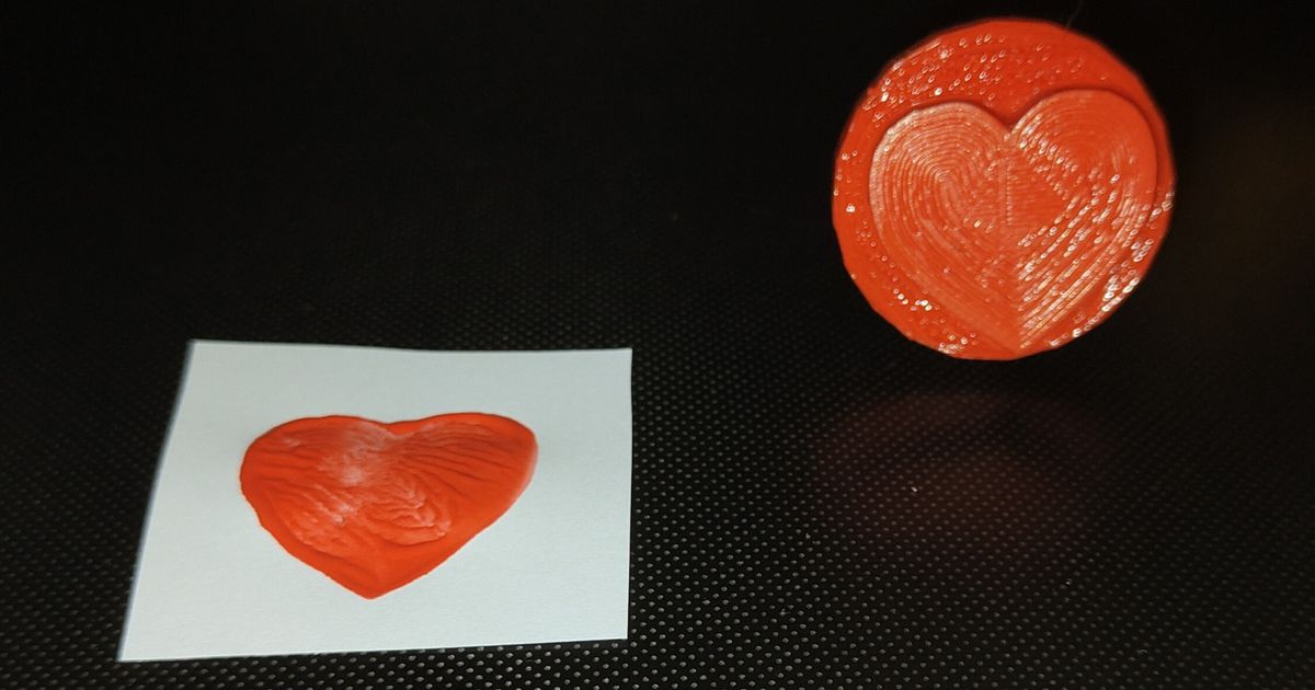 Heart stamp by Anghelache | Download free STL model | Printables.com