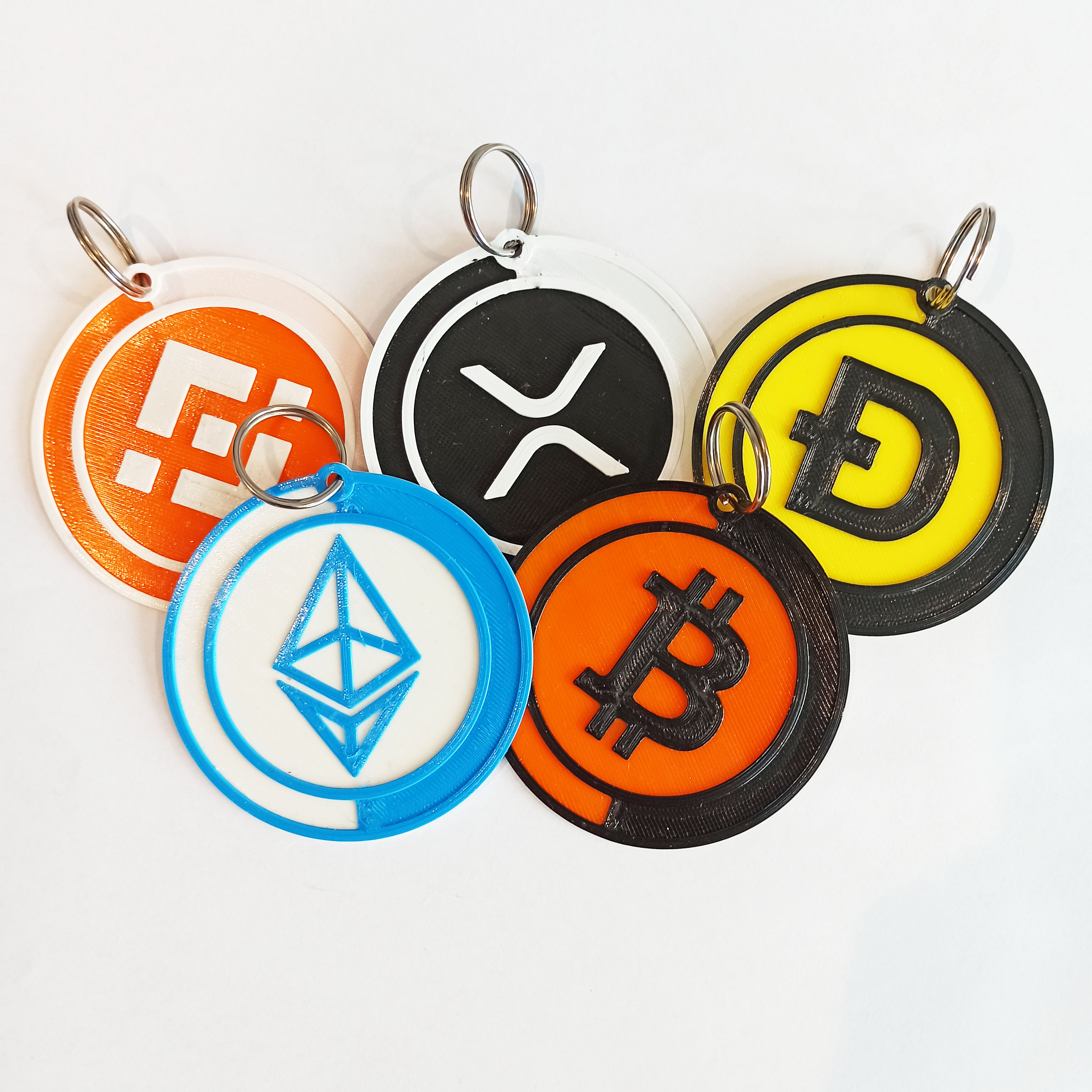 Two Sided Crypto Keychain s BTC ETH BNB XRP DOGE LTC by Qunie ...