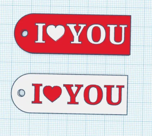 I Love You KeyChain by B o |3 |3 0 | Download free STL model ...
