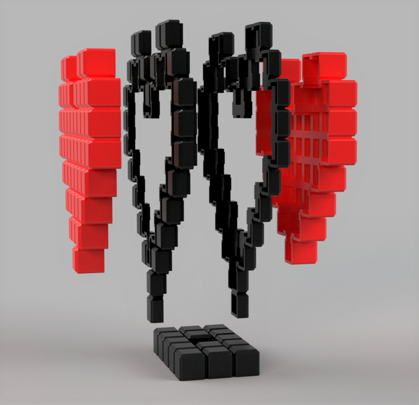 Pixel heart standing by bstolk | Download free STL model | Printables.com