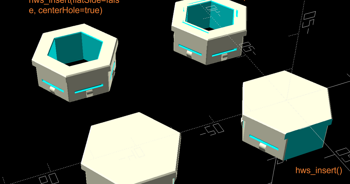 OpenSCAD Honeycomb storage wall insert module von rfmarves ...