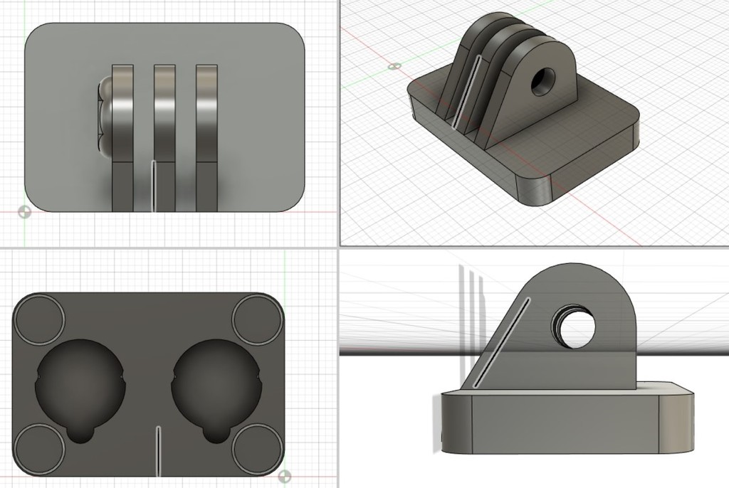 Magnetic gopro mount base by Penguin_holic | Download free STL model ...