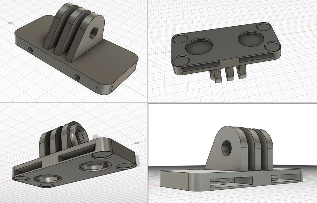 Magnetic gopro mount base by Penguin_holic | Download free STL model ...