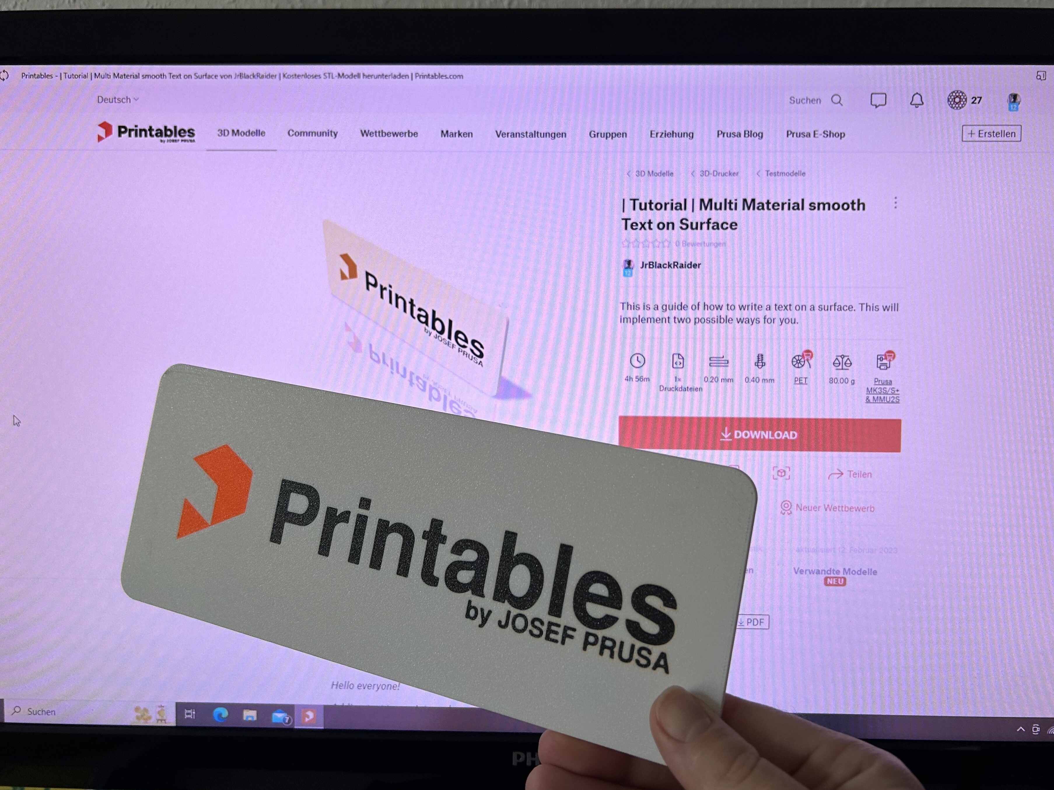 | Tutorial | Multi Material smooth Text on Surface | Printables Sign ...