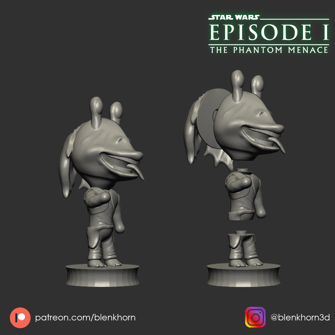 STAR WARS DOUBLE BIT: JAR JAR BINKS von Blenkhorn | Kostenloses STL ...