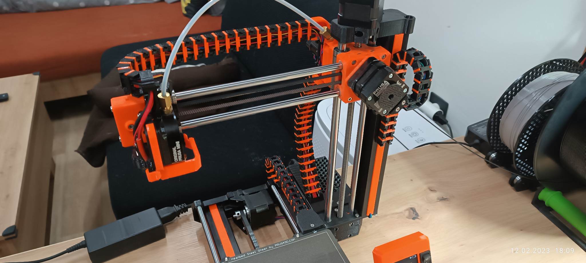 Prusa Mini complete Axis Cable Chain and Mounts + blinding profiles + with filament sensor by ...
