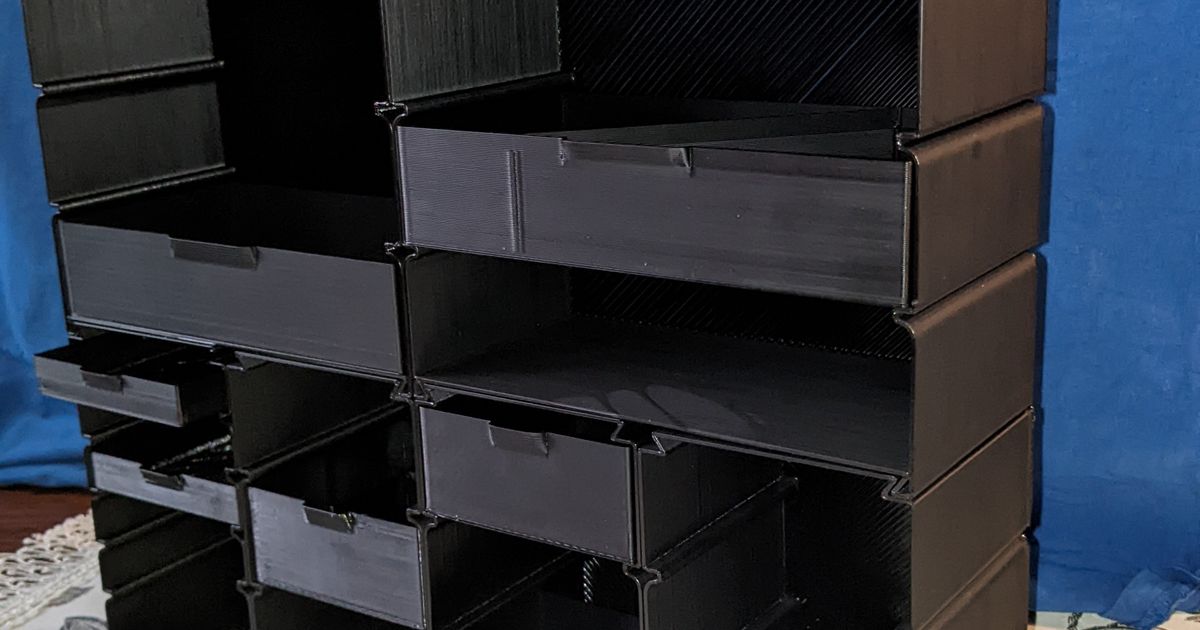 Big modular drawers Organizer 0.8 nozzel vase mode by Damian Breza ...