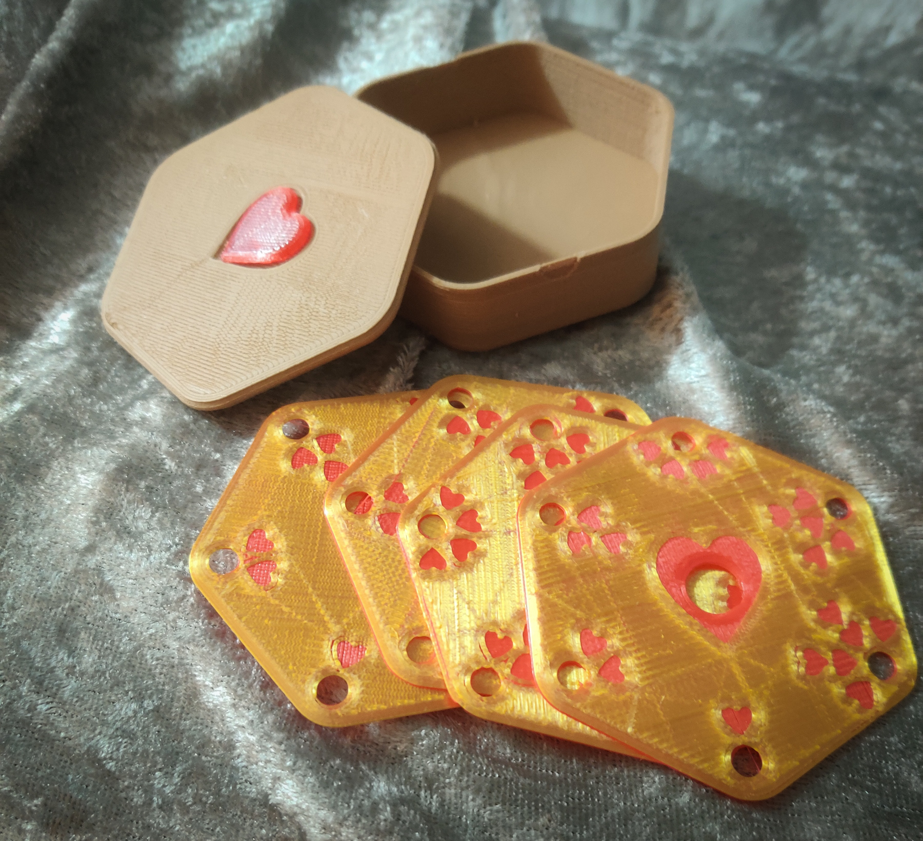 Tablet weaving hexagonal card kit - Heart themed by Thangster ...