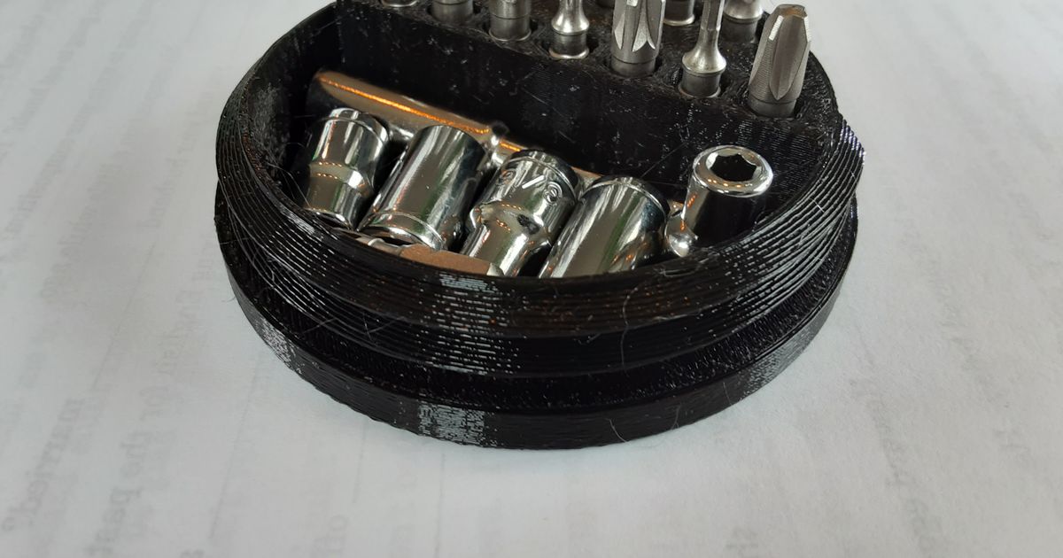 Screwdriver bits tray with screw-on cover by Evan | Download free STL ...