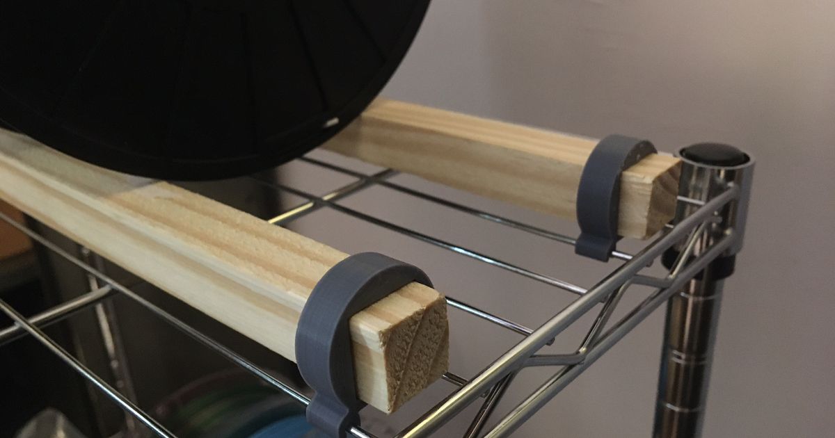 Square bar filament spool rack bracket for wire shelves by Emmett ...
