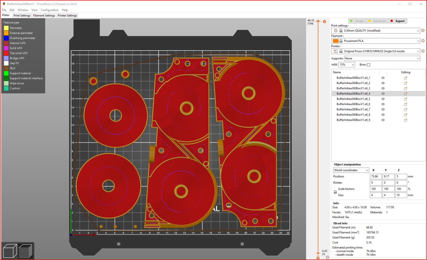 MMU2 filament buffer and spool within an Ikea drybox 365+ 10.6liter ...