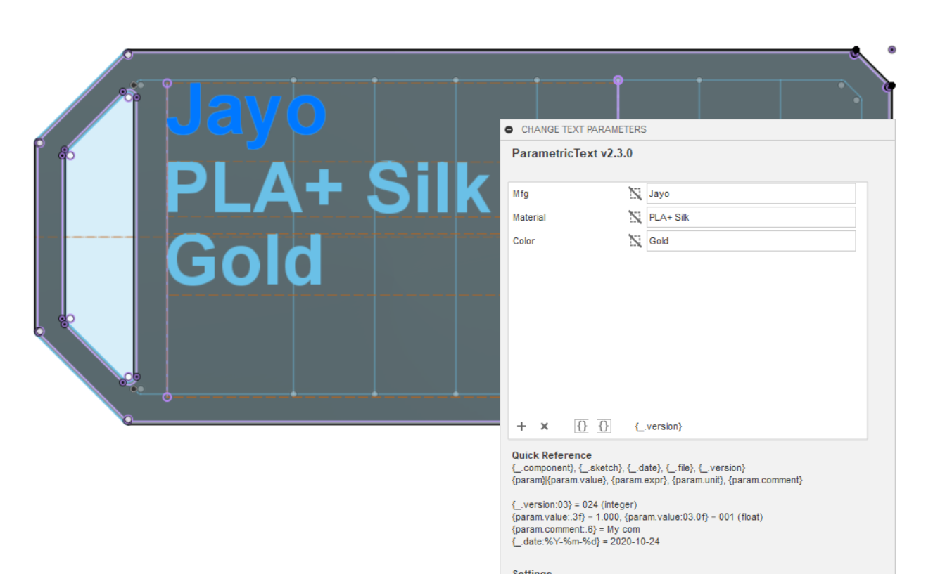 Filament Swatch - Fusion 360 Parametric Text by PDub | Download free STL model | Printables.com
