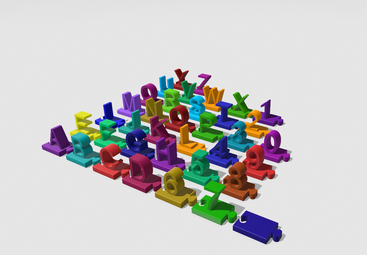 3D letters that you can click together! by ichoso | Download free STL ...