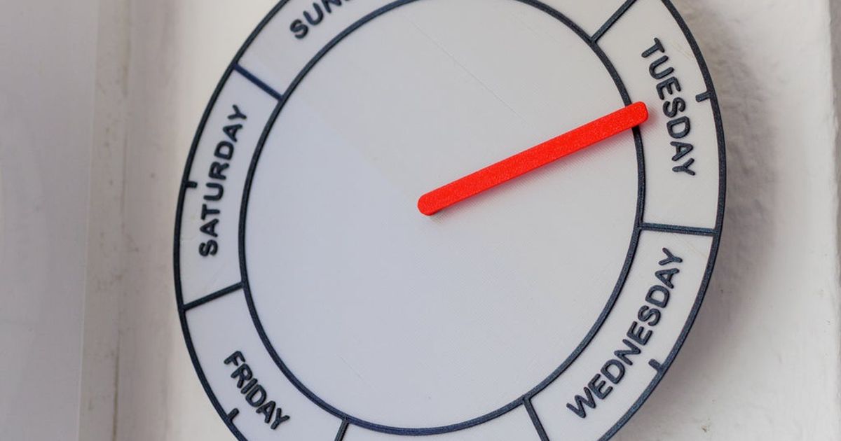 Weekday-Clock by David Kingsman | Download free STL model | Printables.com