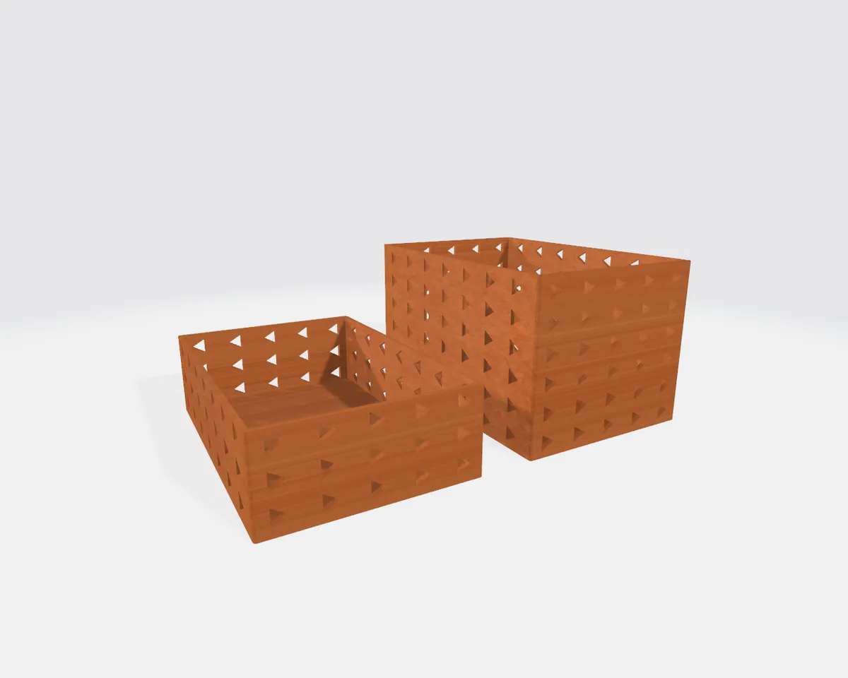 Tall and Small Triangle Bins by cSandra | Download free STL model ...