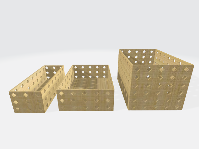 Rhombus Bins - Tall, Small, and Smallest by cSandra | Download free STL ...