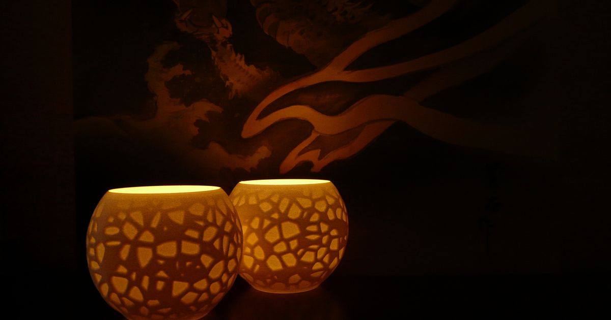 Petrified Shallows (Tealight holder - Voronoi noise) by voidbubble ...