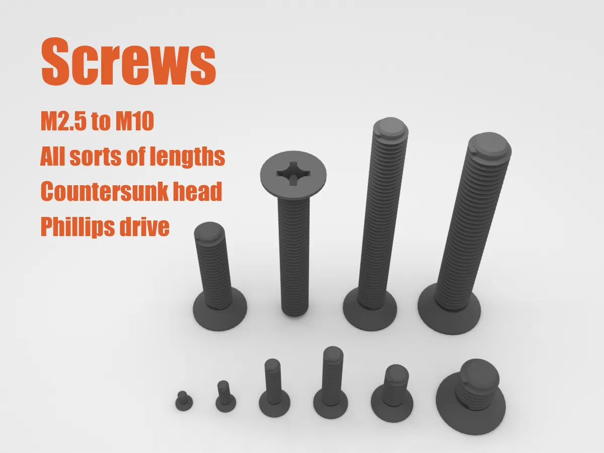countersunk screws
