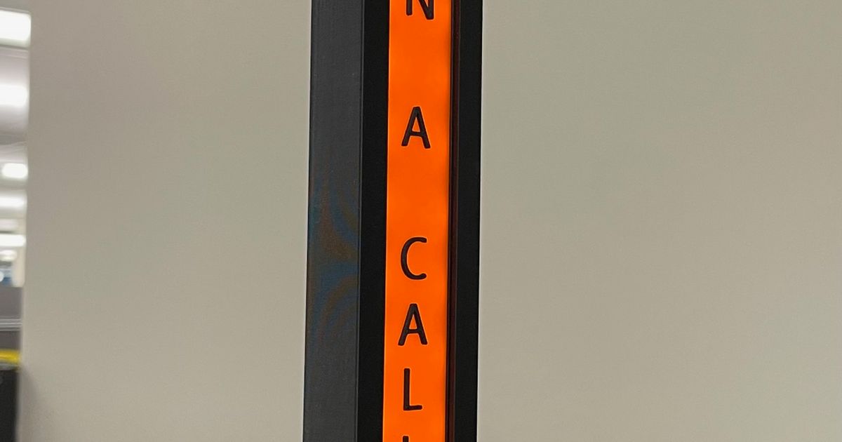 Vertical LED Sign with magnetic base by illegible | Download free STL ...