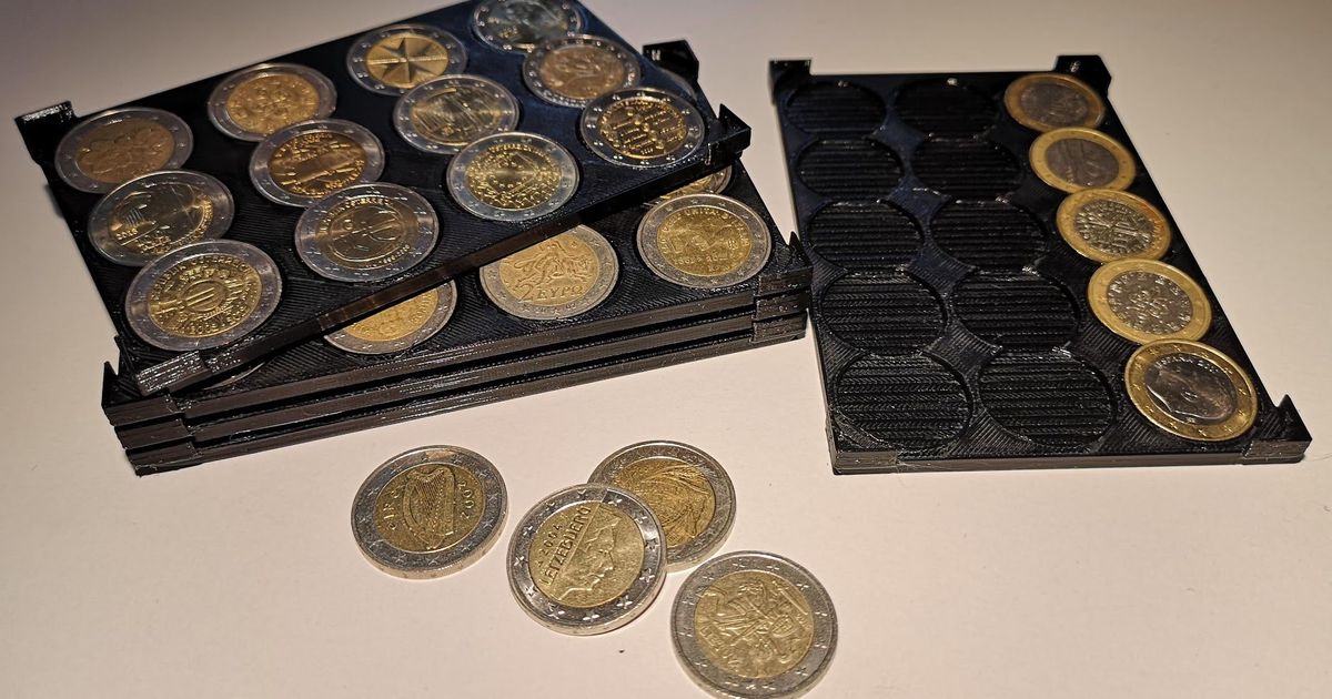 Stackable Coin Collectors Trays for 1 and 2 Euro por bunnyology ...