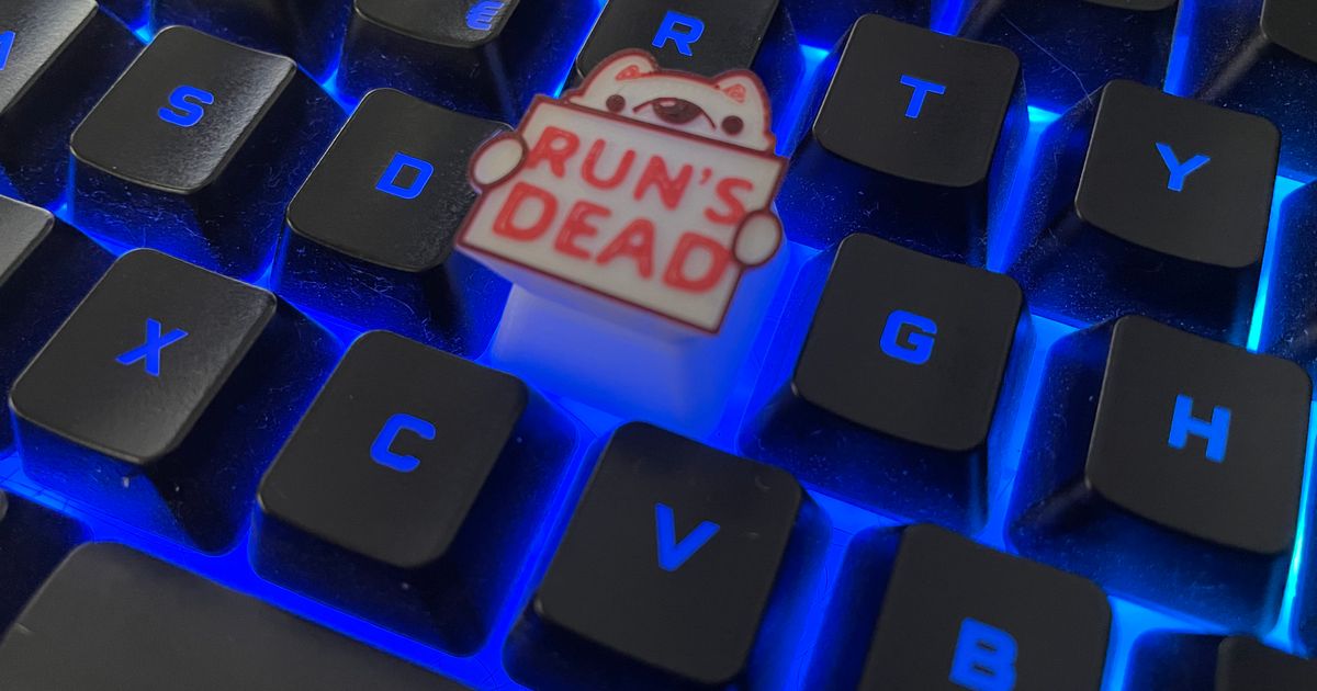DarkViperAU's Run's Dead keycap for F key corsair k55 keyboard by ...
