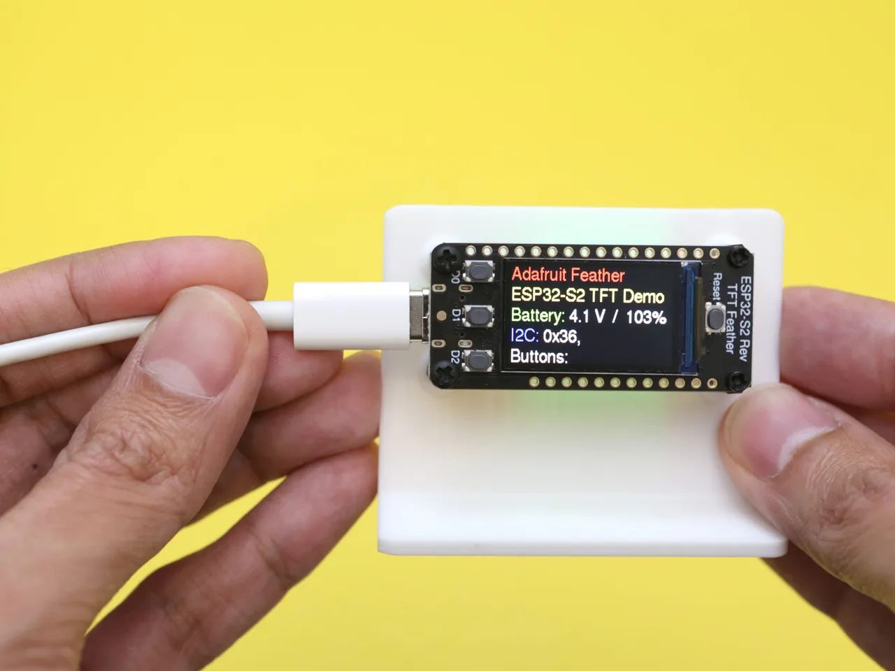 Stand for Feather ESP32 with Reverse TFT by Adafruit | Download free STL model | Printables.com