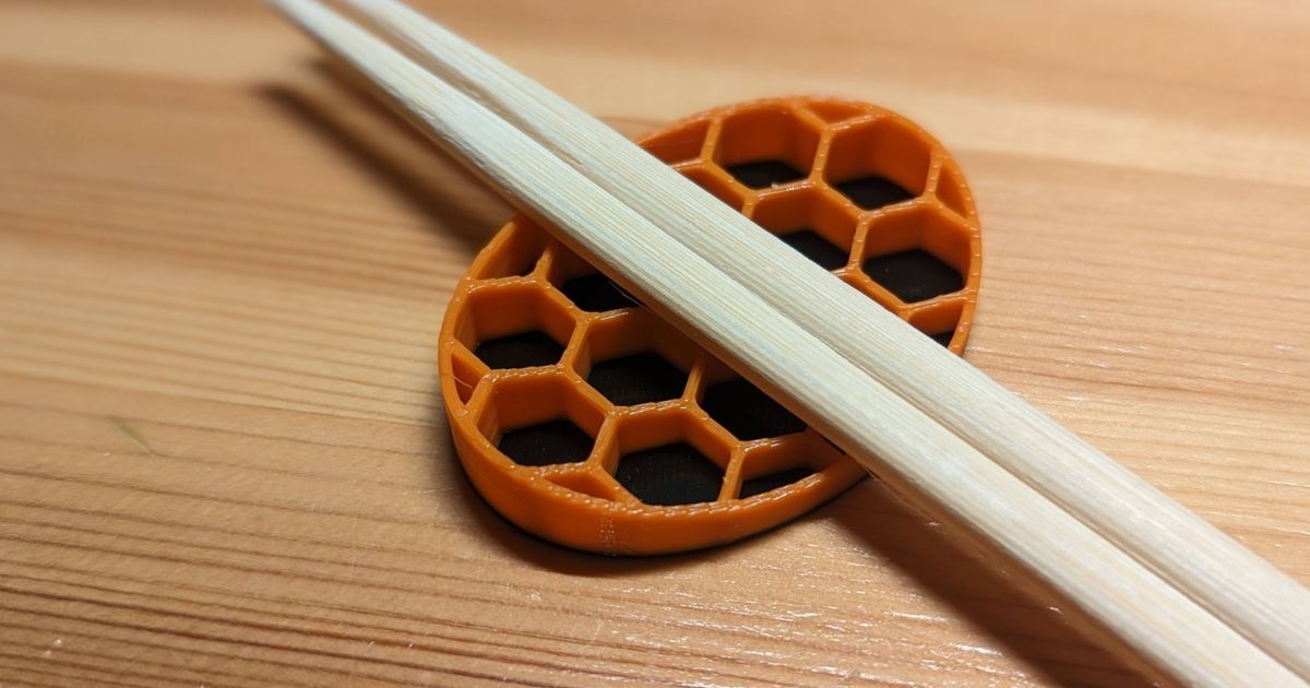 Hexagon Cutout Chopstick Holder by Ken Mills | Download free STL model ...