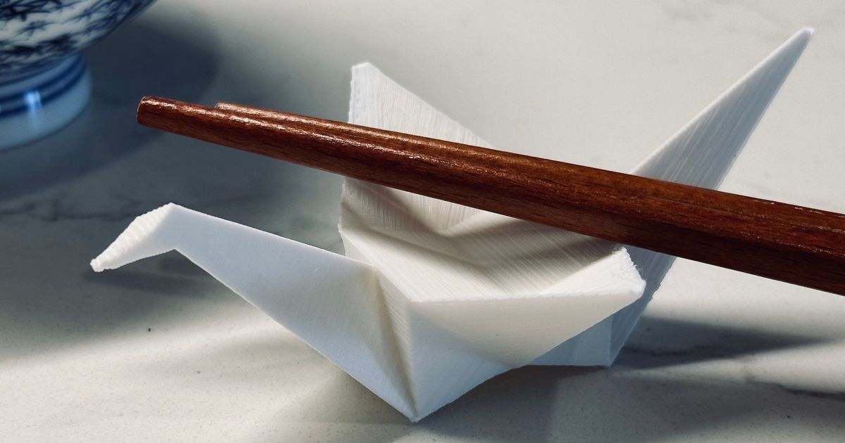Origami Crane (inspired) Chopstick Rest by plasmata | Download free STL ...