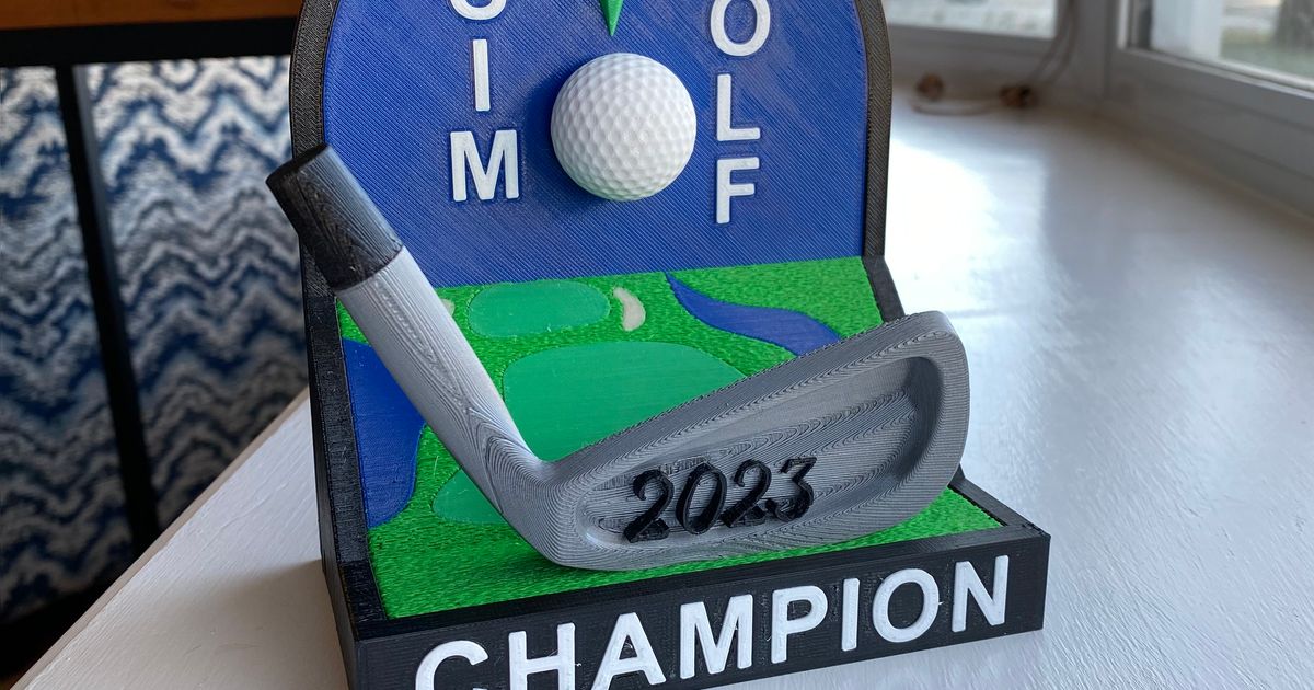Sim Golf Champion Trophy Award by mcfada | Download free STL model ...