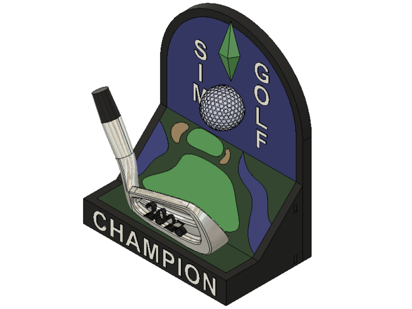 Sim Golf Champion Trophy Award by mcfada | Download free STL model ...