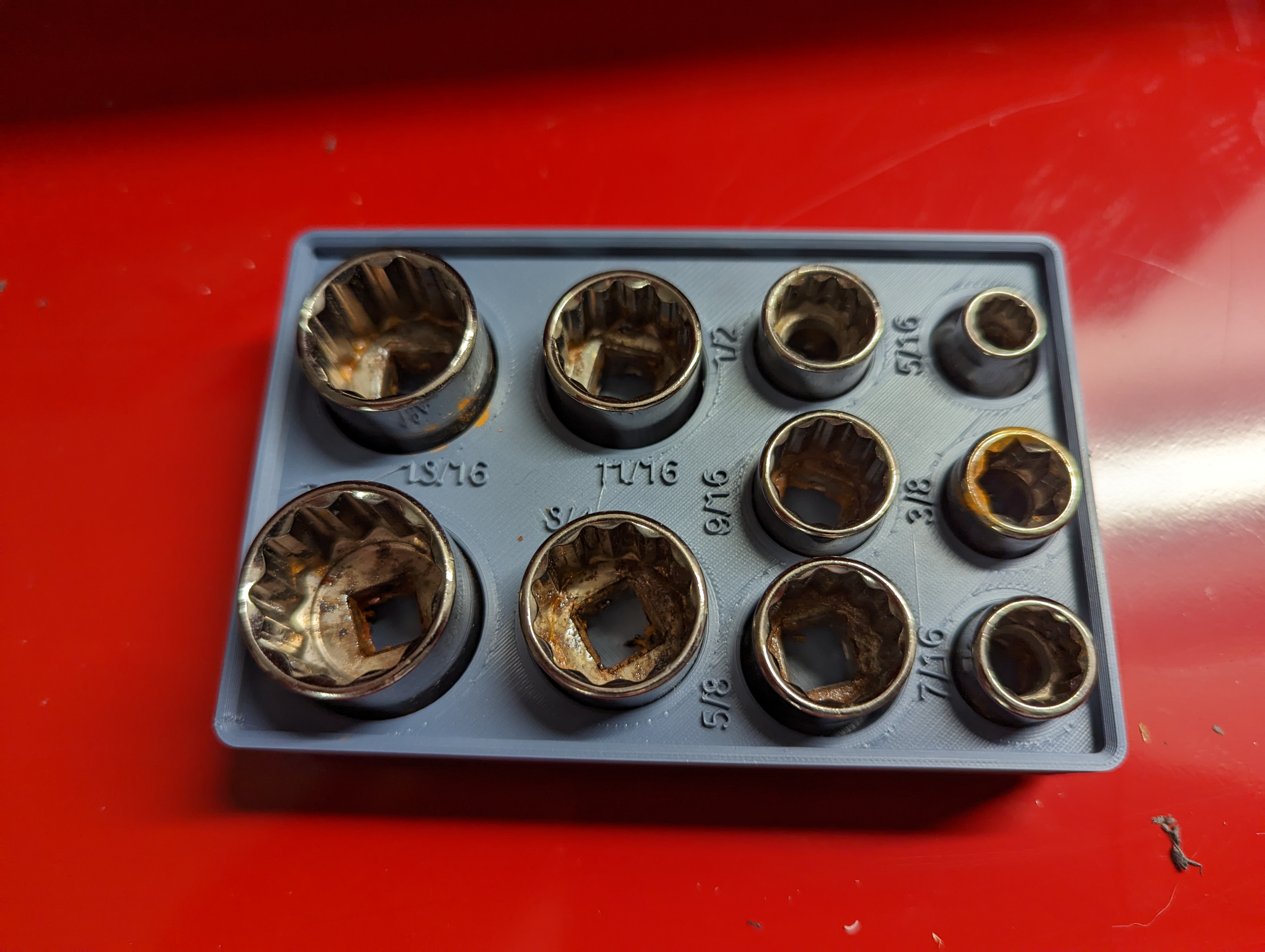 Gridfinity - Craftsman 3/8 inch drive SAE 12 point socket organizer by ...