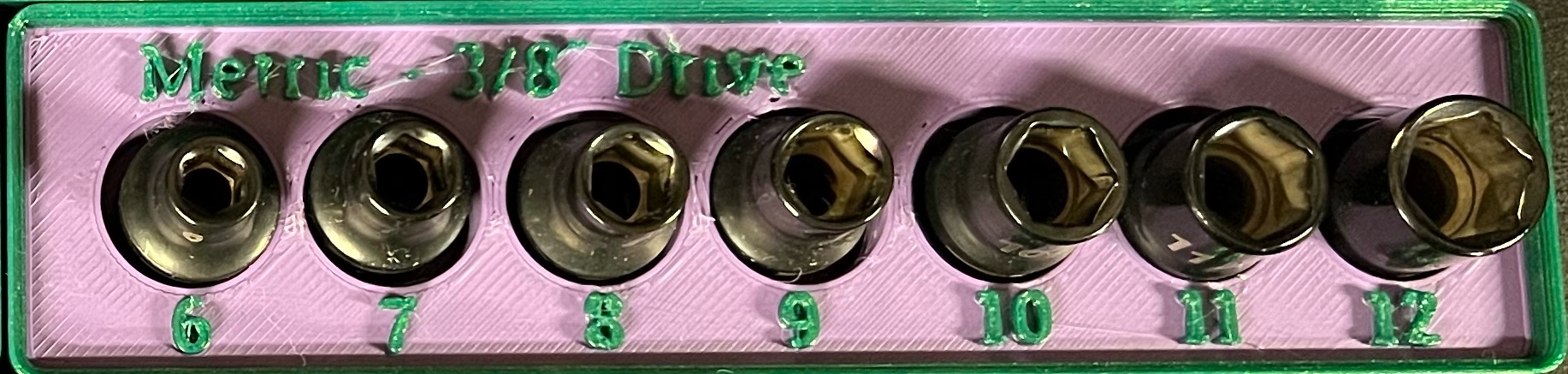Gridfinity Socket Holder for Dewalt Deep Metric Sockets, Size 6-12MM, 3 ...