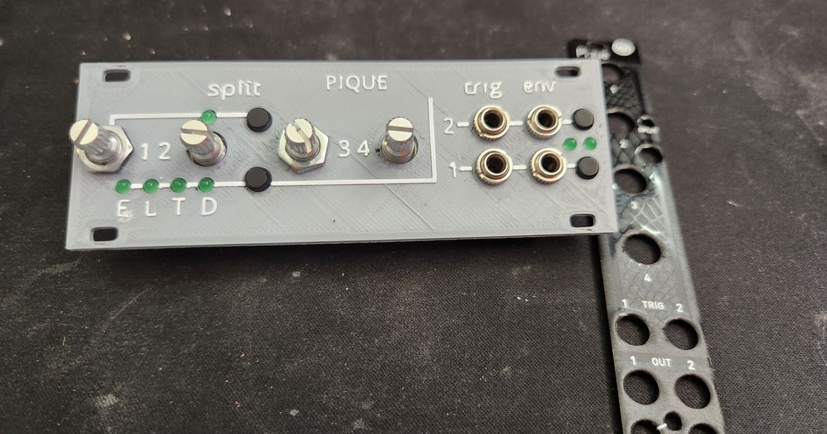1U Conversion faceplate for 3U Pique (4HP Peaks) by stuckpixel ...