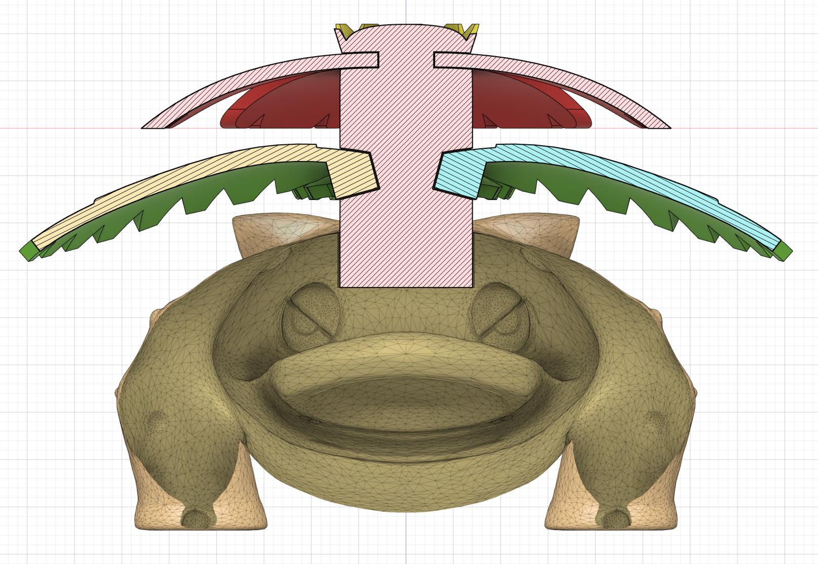 Venusaur - modular for easier print (Venusaur - modulární pro snazší ...