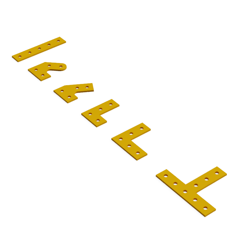 MakerBeam - 10mm x 10mm (1010) Flat Plates Full Set by Mac Pierce ...