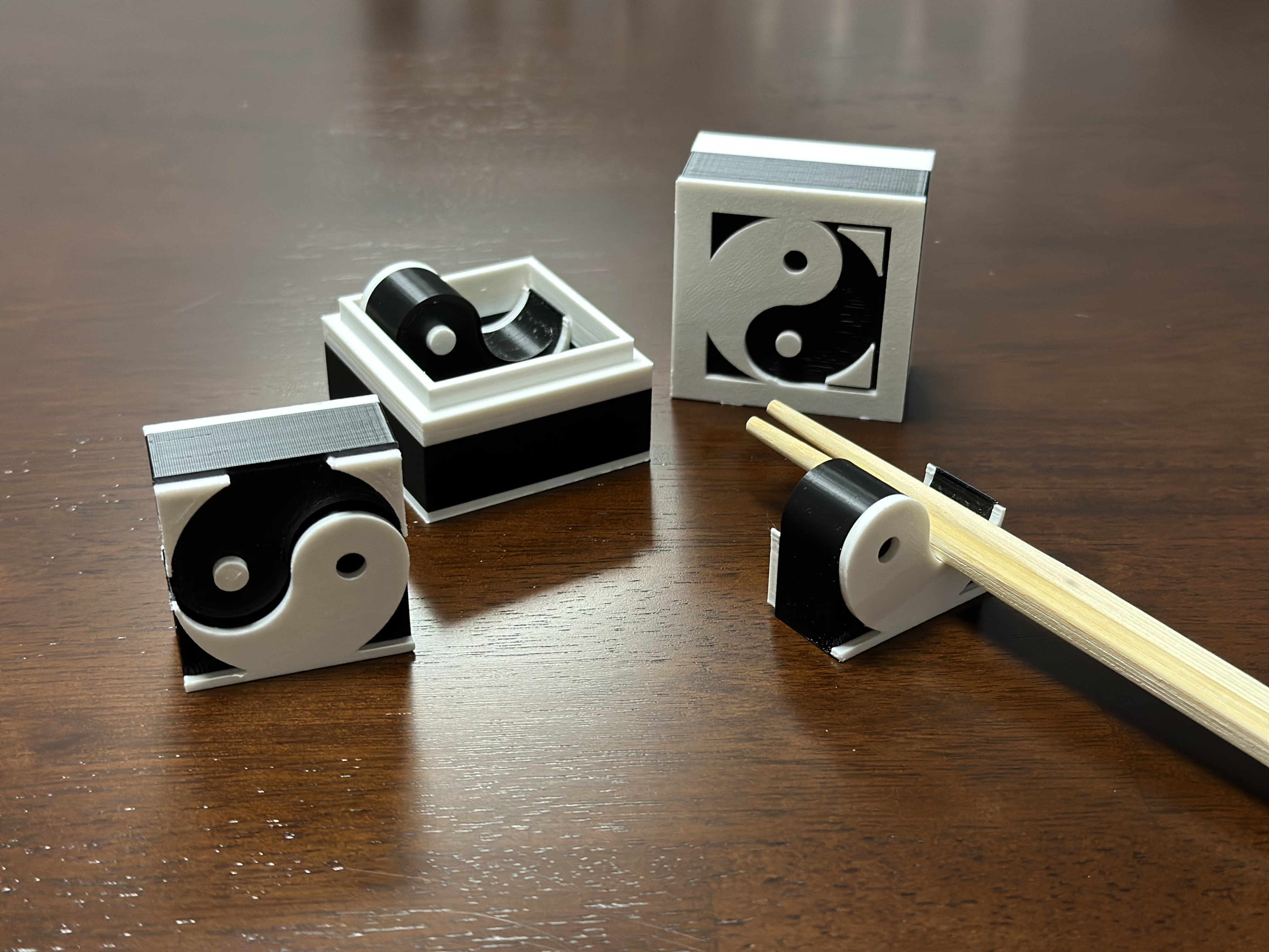 Set of 4 Yin Yang chopstick holders with storage box by CoffeeGirl713 ...