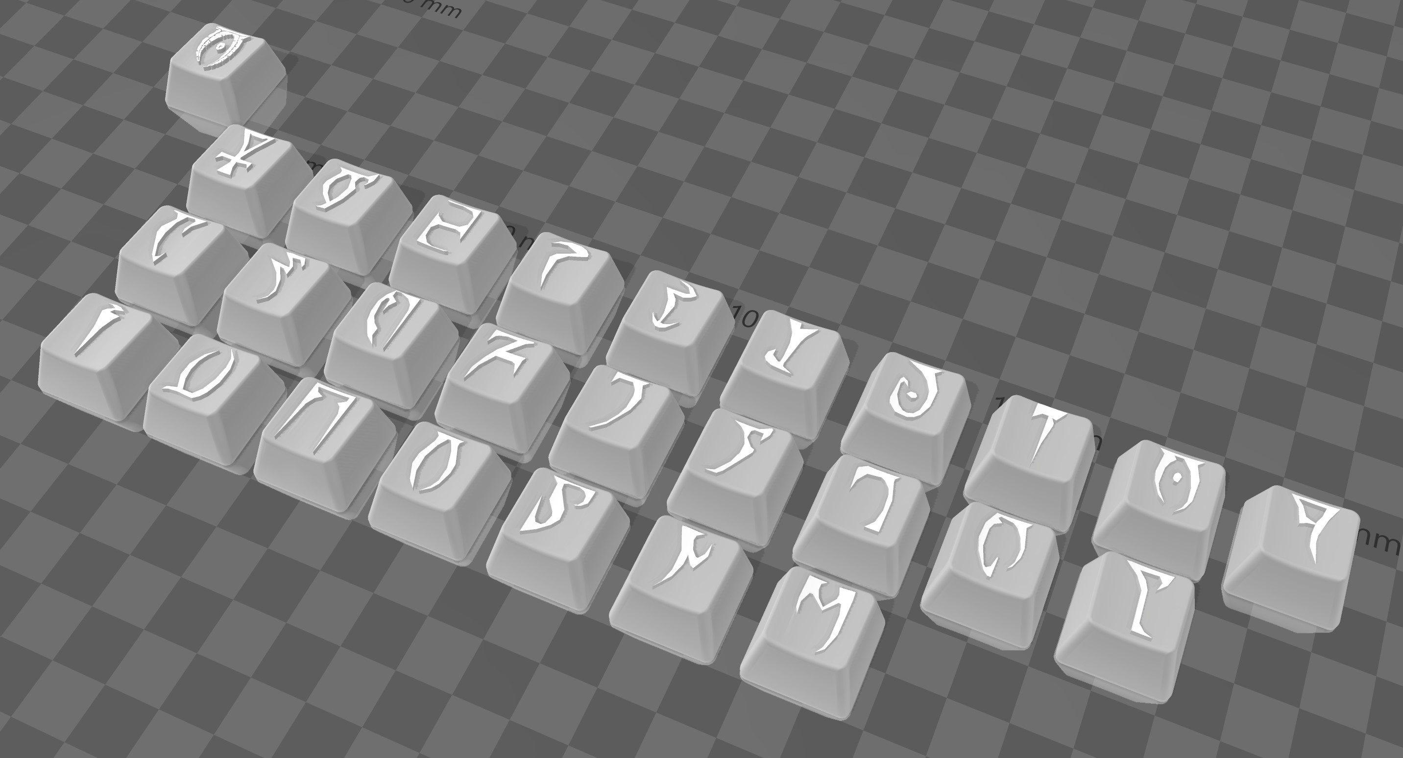 Daedric Runes Keycaps by 64bitcube | Download free STL model ...