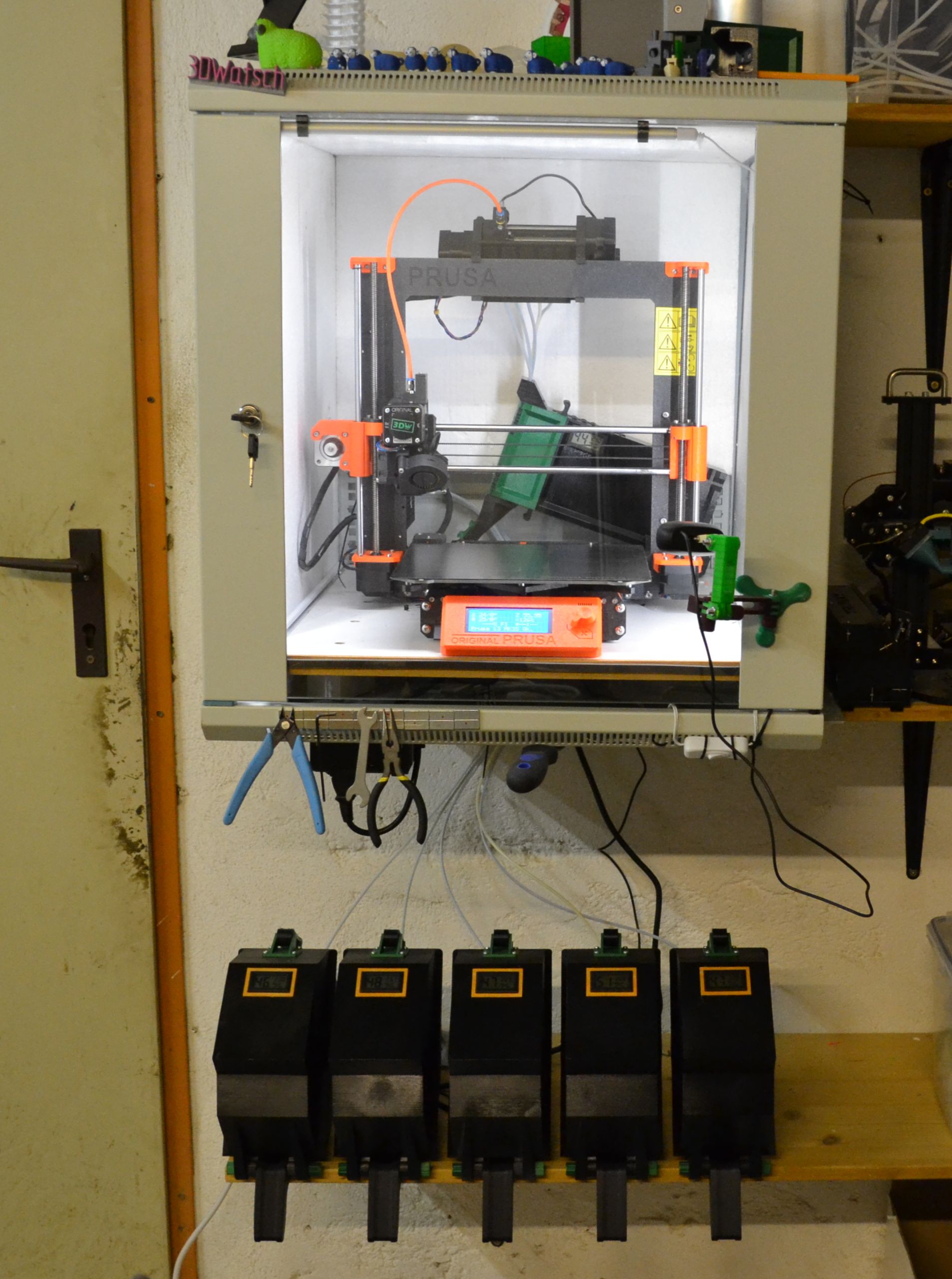 filament buffer (airtight, compact & easy to fill) for Prusa MMU2.0 by ...