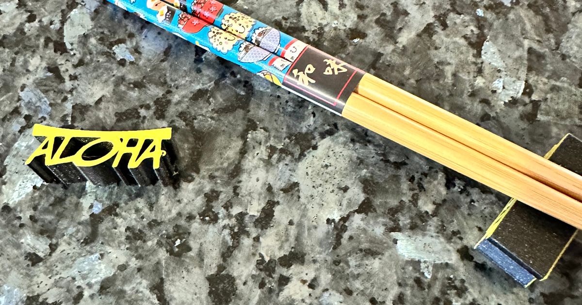 Aloha chopstick holder by Boostnboogie | Download free STL model ...