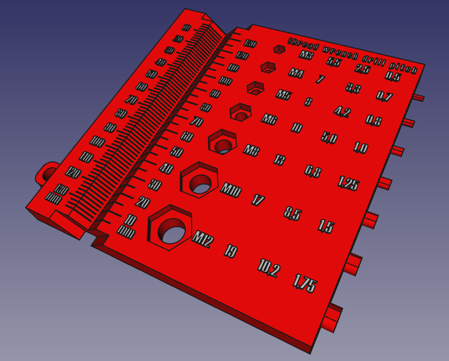 Metric Measuring Tool for Screws, Nuts, Bolt Heads, Wrenches (incl. Hex ...