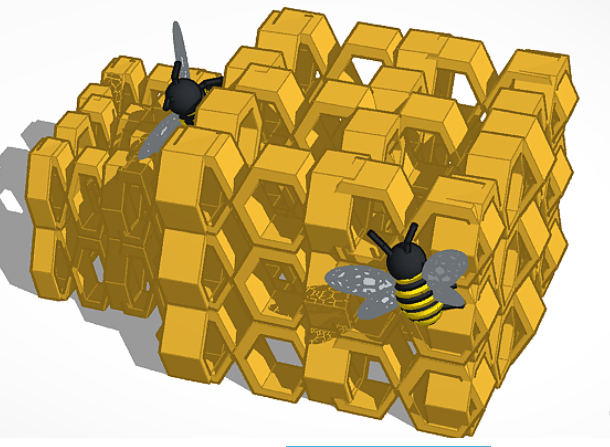 Honeycomb Bee pencil pot by CraftyAthlete22 | Download free STL model ...