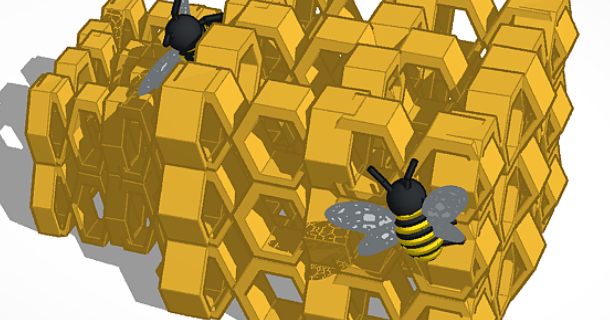 Honeycomb Bee Pencil Pot By Craftyathlete22 Download Free Stl Model